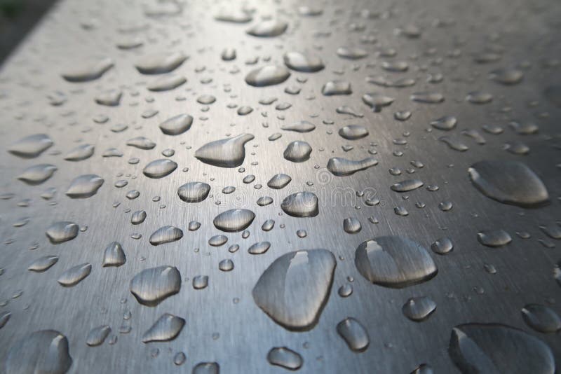 Rain Drops on the Metal Board Stock Image - Image of drop, frost: 361602391