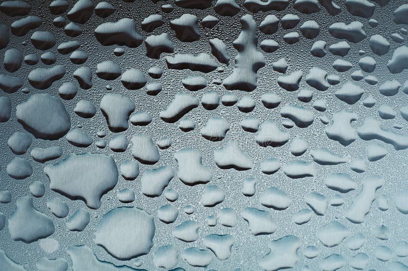 Rain Drops on Metal Surface Stock Image - Image of abstract, background ...
