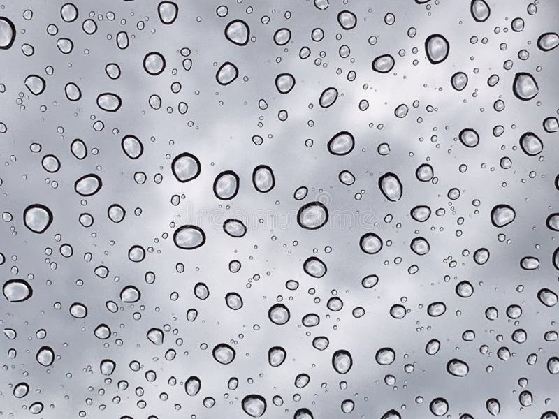 Rain Drops at Mirror with Cloudy Sky Stock Photo - Image of nature ...