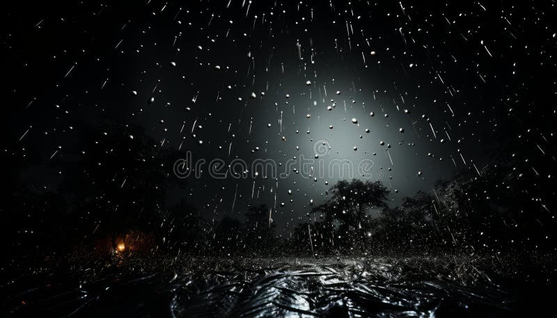 Rain Drops Movement on Black Background Image Stock Illustration ...