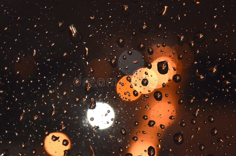 Drops of Night Rain on Window Stock Image - Image of nature, blue: 27995441