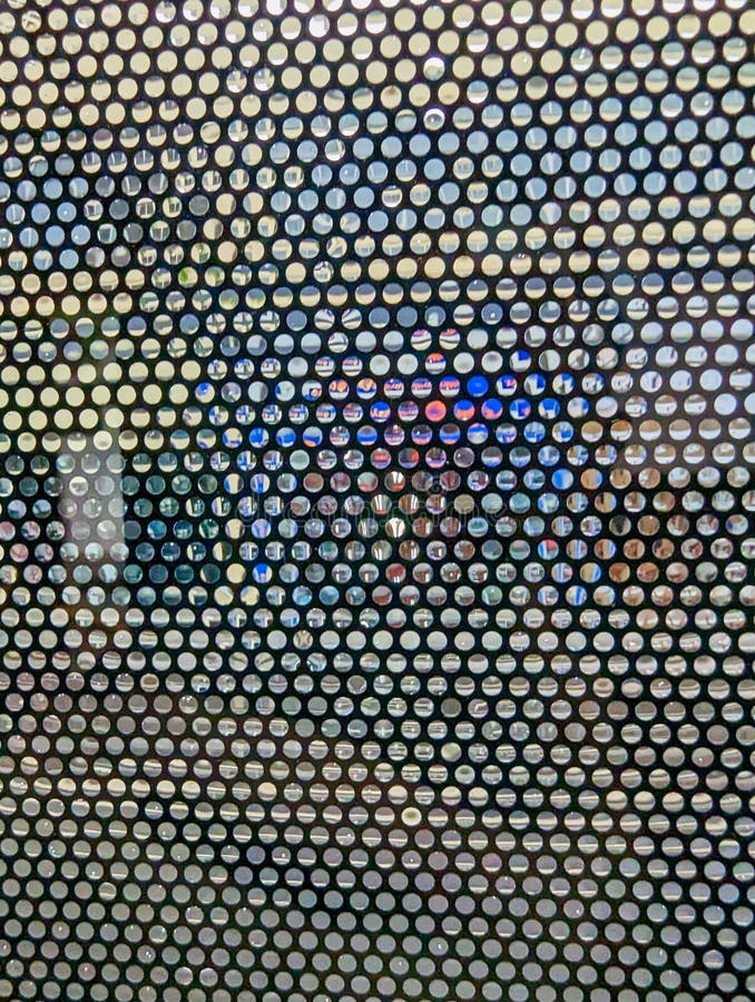 Rain Drops on One Way Window Mesh, Background Stock Image - Image of ...