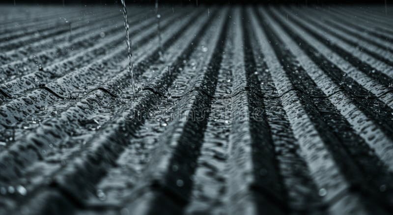 Rain Drops on a Parallel Lined Surface Stock Illustration ...