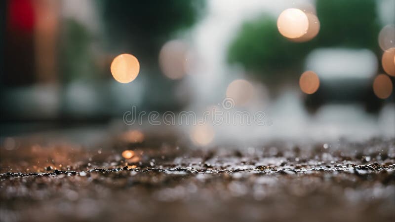 Rain Drops on Pavement stock video. Video of falling - 347327909