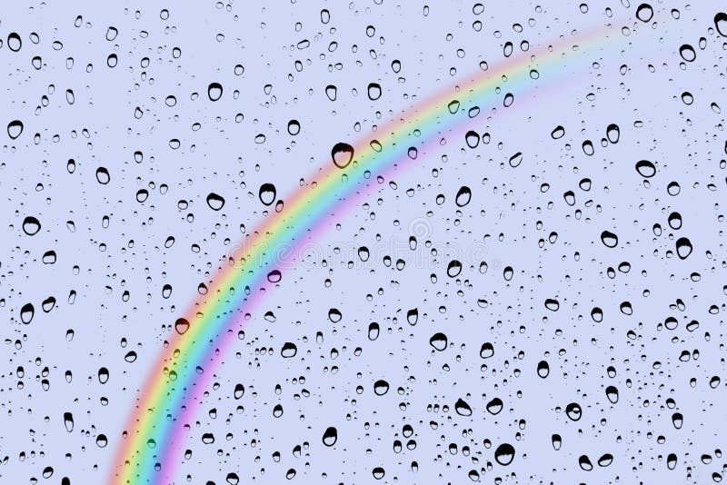 Rain drops and rainbow stock photo. Image of rain, drops - 12565386