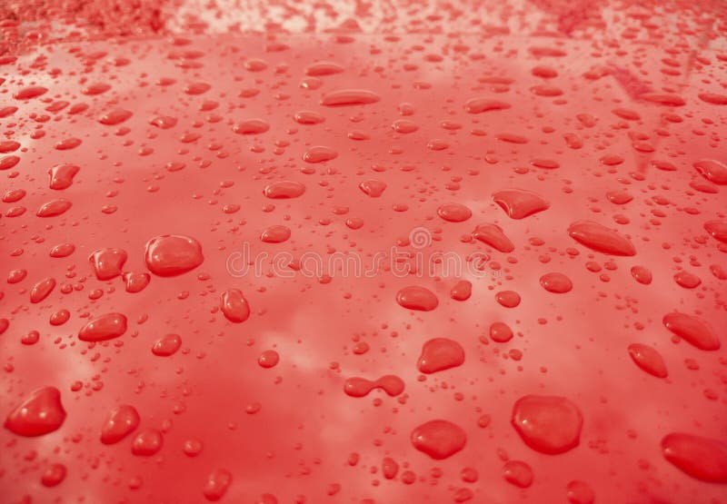 Rain Drops on Red Background Stock Image - Image of reflection, nature ...