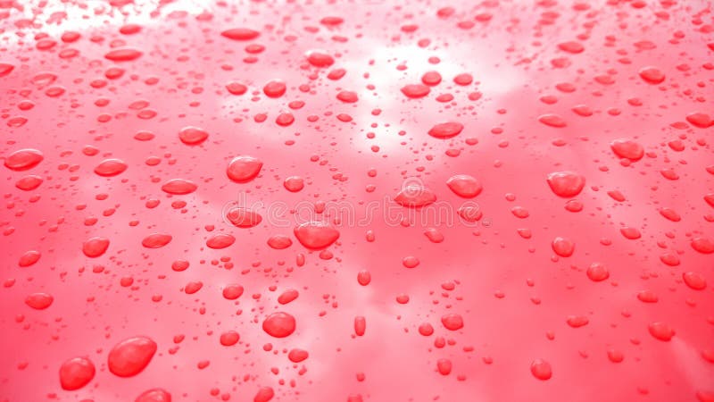 Rain Drops on Red Background Stock Photo - Image of abstract, liquid ...