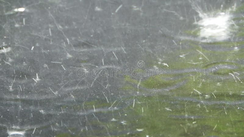 Rain Drops Running Down a Window in a Close Up View Stock Footage ...