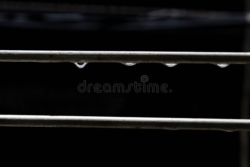 Rain Drops on the Rustic Metal Wire Stock Image - Image of iron, wall ...
