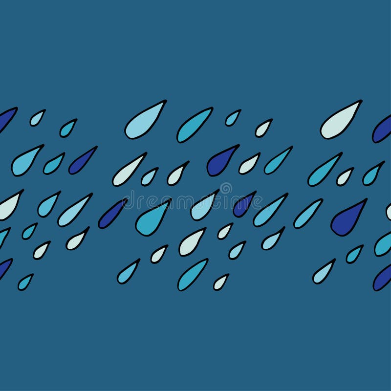 Rain Drops Seamless Pattern. Doodle. Vector Illustration Stock ...