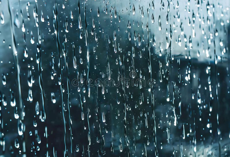 Rain Drops a Slow Shutter Speed Shot of Raindrops Falling on a W Stock ...