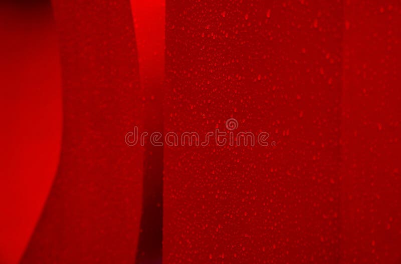 Rain Drops on a Surface of Red Color Stock Photo - Image of nature ...