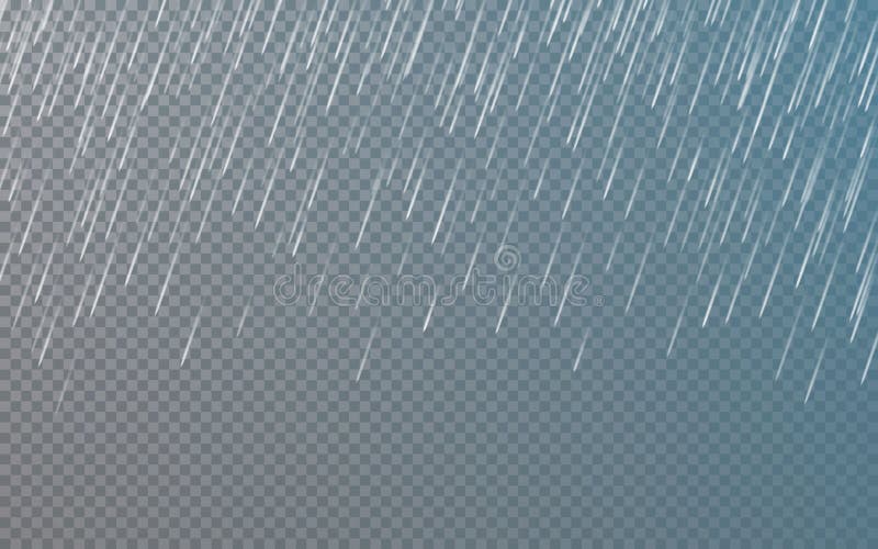 Rain Drops on Transparent Background. Falling Water Drops. Nature ...