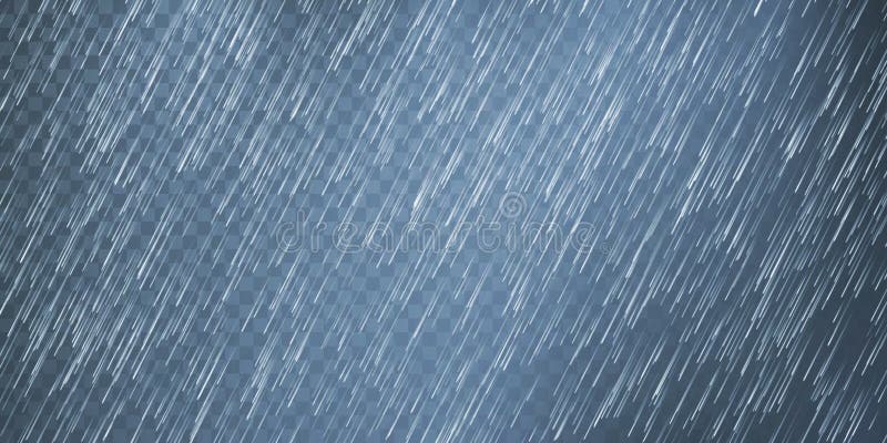 Rain Drops on Transparent Background. Falling Water Drops. Nature ...
