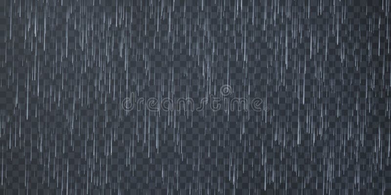 Rain Drops on Transparent Background. Falling Water Drops. Nature ...