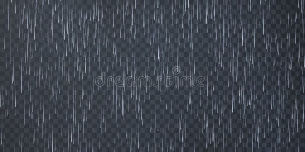 Rain Drops on Transparent Background. Falling Water Drops. Nature ...