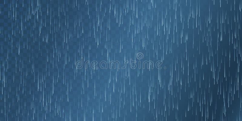 Rain Drops on Transparent Background. Falling Water Drops. Nature ...
