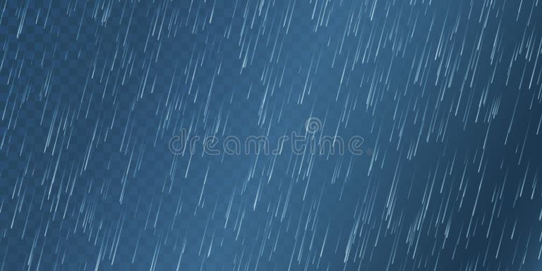 Rain Drops on Transparent Background. Falling Water Drops. Nature ...