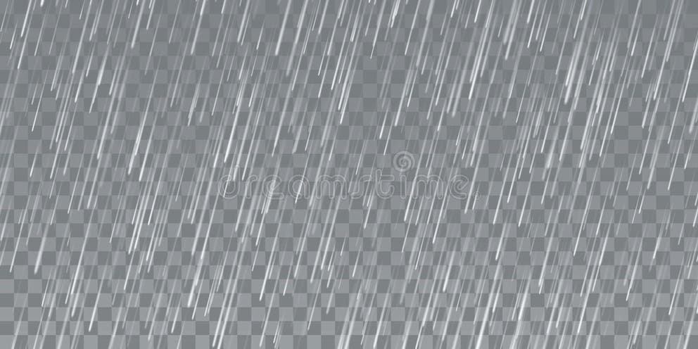 Rain Drops on Transparent Background. Falling Water Drops. Nature ...