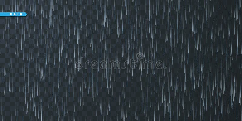 Rain Drops on Transparent Background. Falling Water Drops. Nature ...