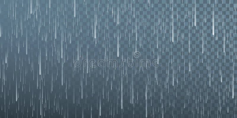 Rain Drops on Transparent Background. Falling Water Drops. Nature ...
