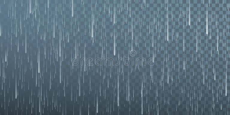 Rain Drops on Transparent Background. Falling Water Drops. Nature ...
