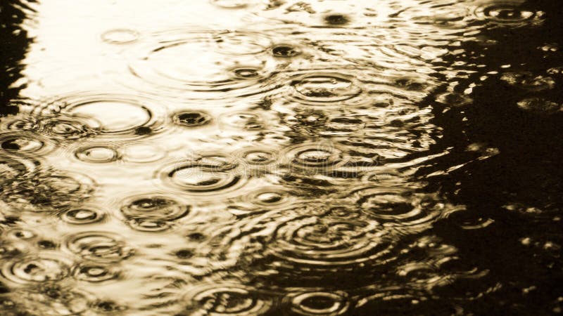 Rain Drops in the Water, Effect Filter Stock Image - Image of ...