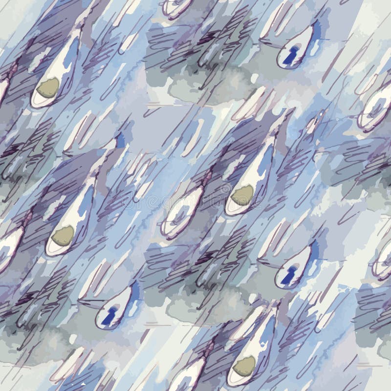 Rain Drops. Watercolor stock illustration. Illustration of raindrop ...