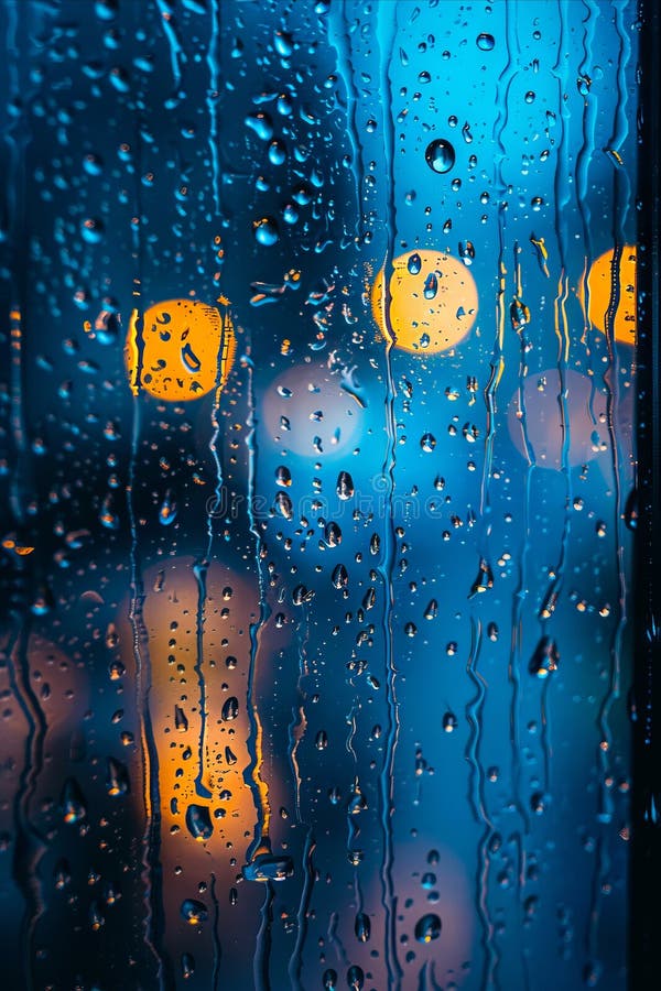 A Window with Drops of Water on it Stock Image - Image of drops, rain ...