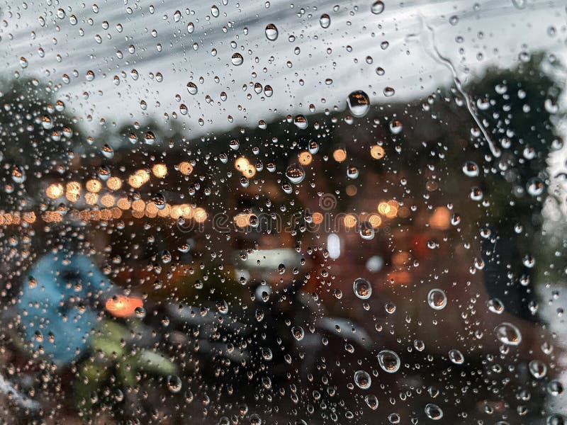 Rain Drops on Window, Bad Weather Stock Photo - Image of backgrounds ...
