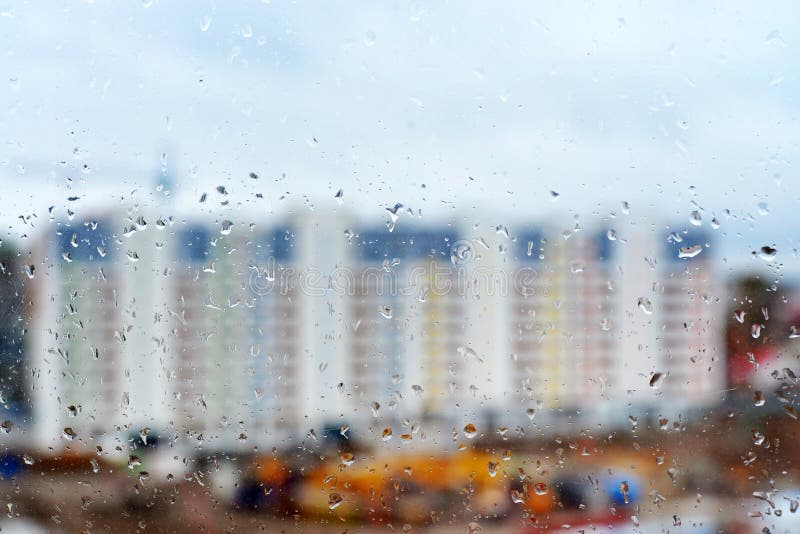 Rain drops on the window stock image. Image of architecture - 67147731