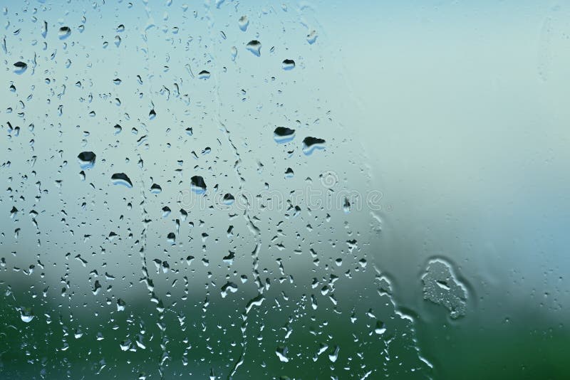 Rain Drops on Window in a Close Up Stock Photo - Image of liquid ...