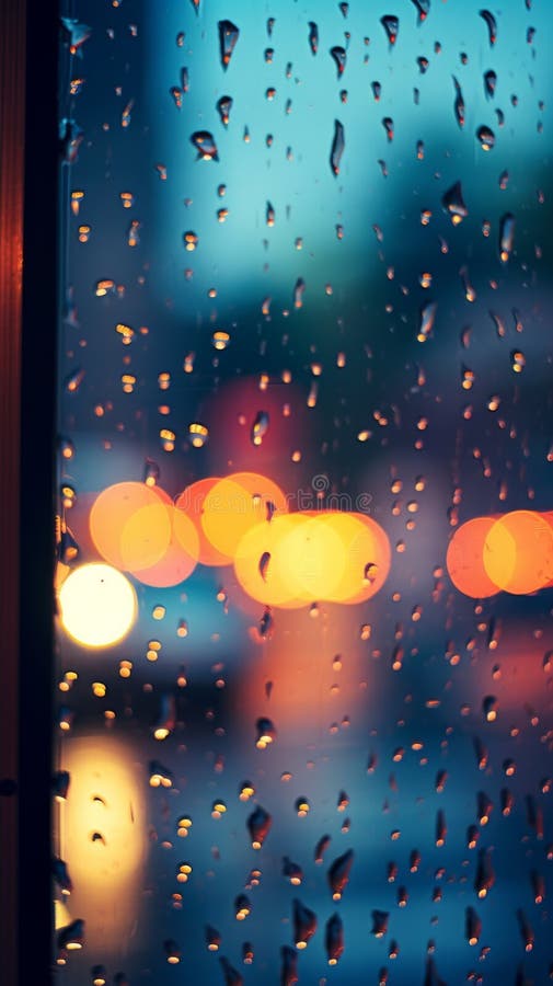 Rain Drops on Window, Natures Artwork in Urban Living Stock Photo ...