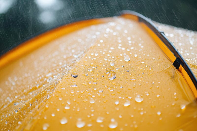 Rain Drops on a Yellow Tent Canopy Stock Illustration - Illustration of ...