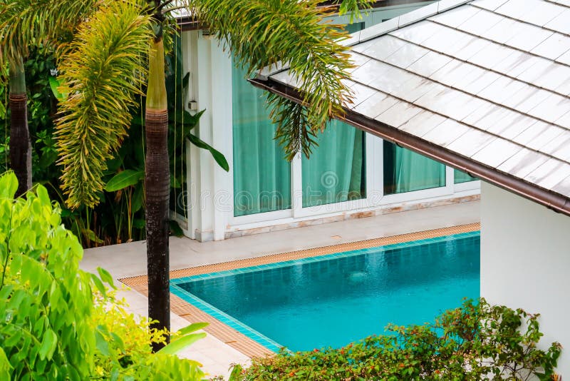 Fall and swimming pool stock photo. Image of chairs - 177259094