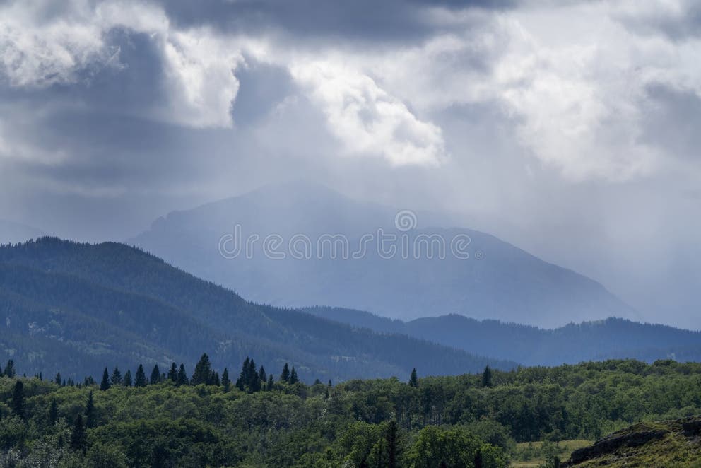 Rain Falling on the Blue Ridge Mountains in North Carolina Stock Photo ...