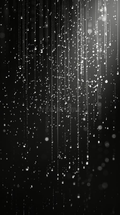 Rain Falling Down on a Black Background Stock Photo - Image of ...