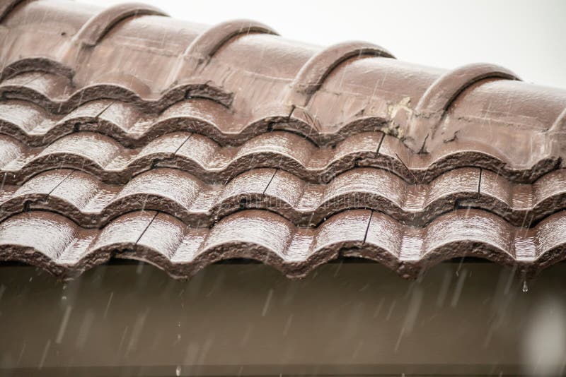 Rain Falling Down from the House Roof Stock Photo - Image of nature ...