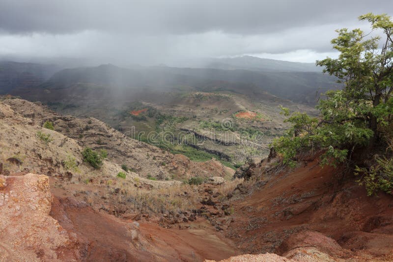 Rain Falling Down upon the Small Mountains and Valleys on the Outer ...