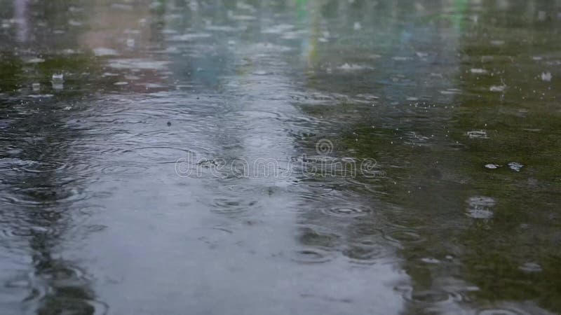 The Rain on the Ground during a Storm Stock Footage - Video of ...