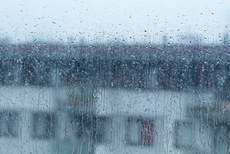 Rain Falling Outside the Window, Rainy Weather Stock Image - Image of ...