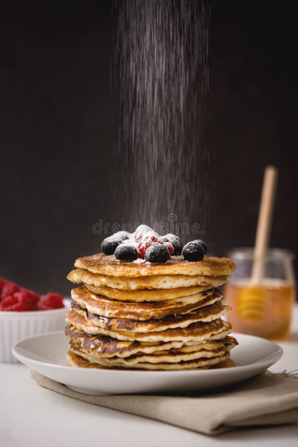 Pancake with Sugar and Cacao Stock Image - Image of bakery, cooking ...