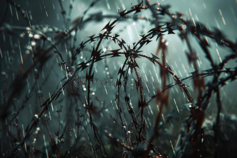 Razor Wire Reflecting Impending Doom Stock Photo - Image of danger ...