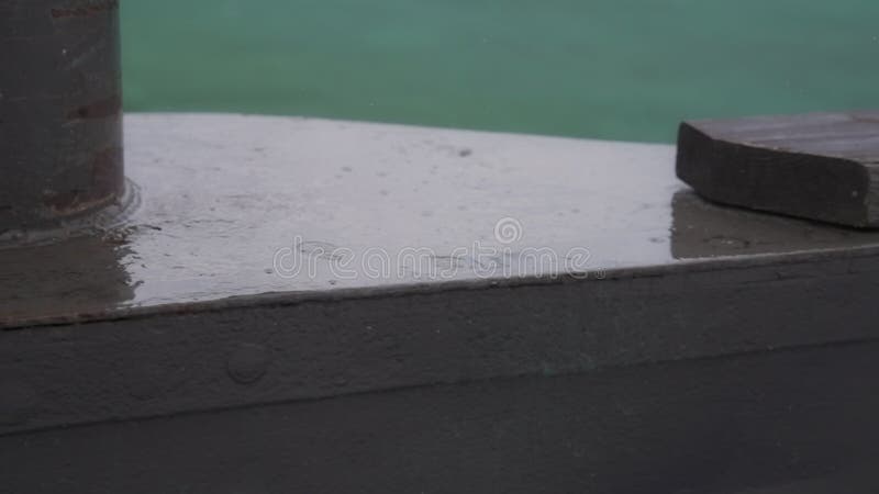 Rain Falling on Steel Structure in Dock Stock Footage - Video of ...