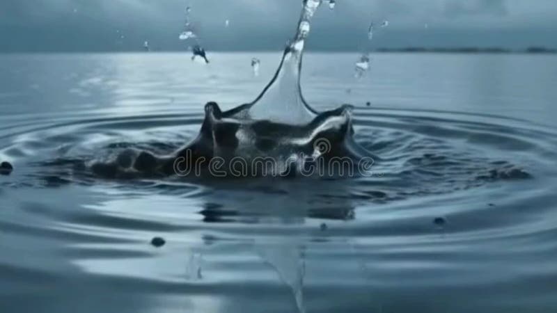 Rain Falling on Water Surface in 4K Stock Footage - Video of water ...