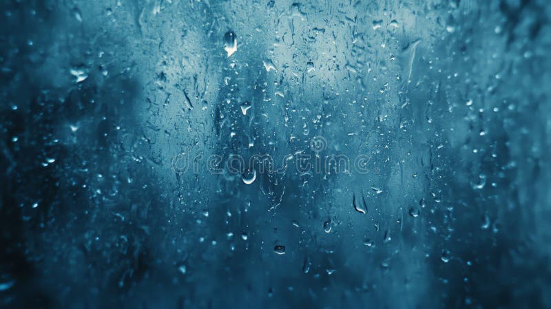 Rain is Falling on a Window Creating a Beautiful Texture with Drops ...