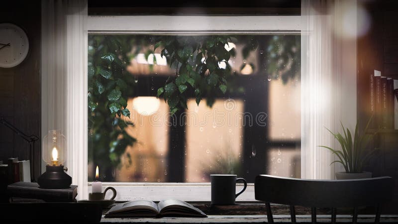 Rain Falling On The Window And Flowing Raindrops The Soothing Sound Of