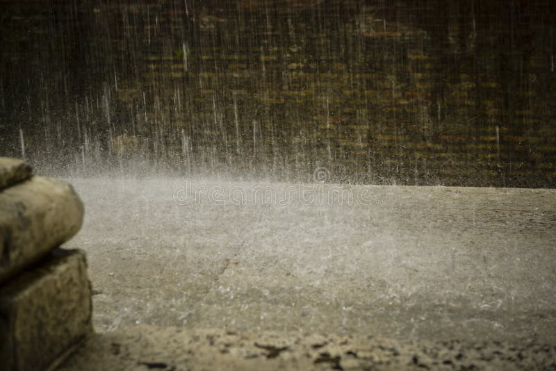 Rain falls on the ground stock photo. Image of spring - 44674304