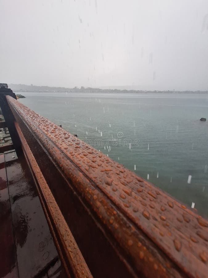 Rain Fell on the Deck of the Ship Stock Photo - Image of timika ...