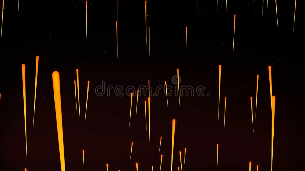 Rain of Fire of Fireballs or Comets Raining Down Setting Ground Aligh ...
